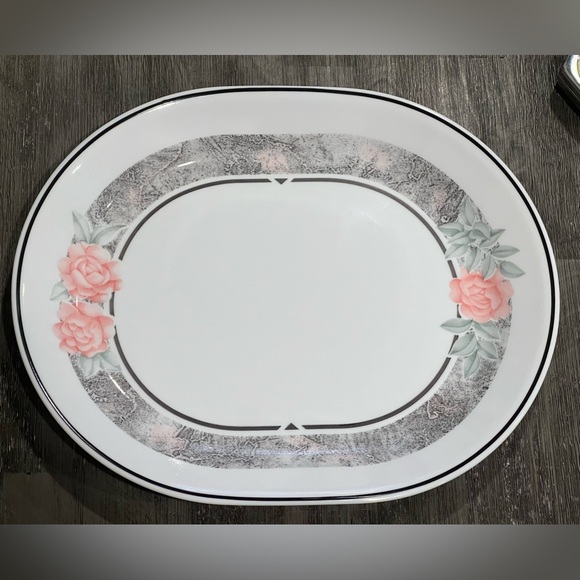 Corelle | Dining | Corelle Silk And Roses Serving Platter Like New ...